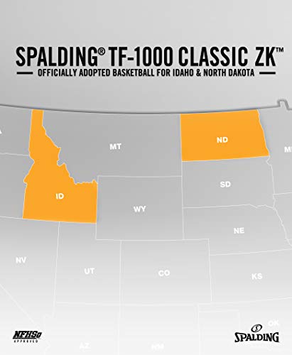 Spalding TF-1000 Classic ZK Indoor Game Basketball, Brown, Size 7, 29.5"