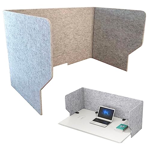 Tabletop Divider Polyester Fiber, Divider Privacy Panel That, 3-Panel Partition Foldable, 60/80/100cm, Thickness 9mm, Privacy Desk Office Divider, Workspace Divider