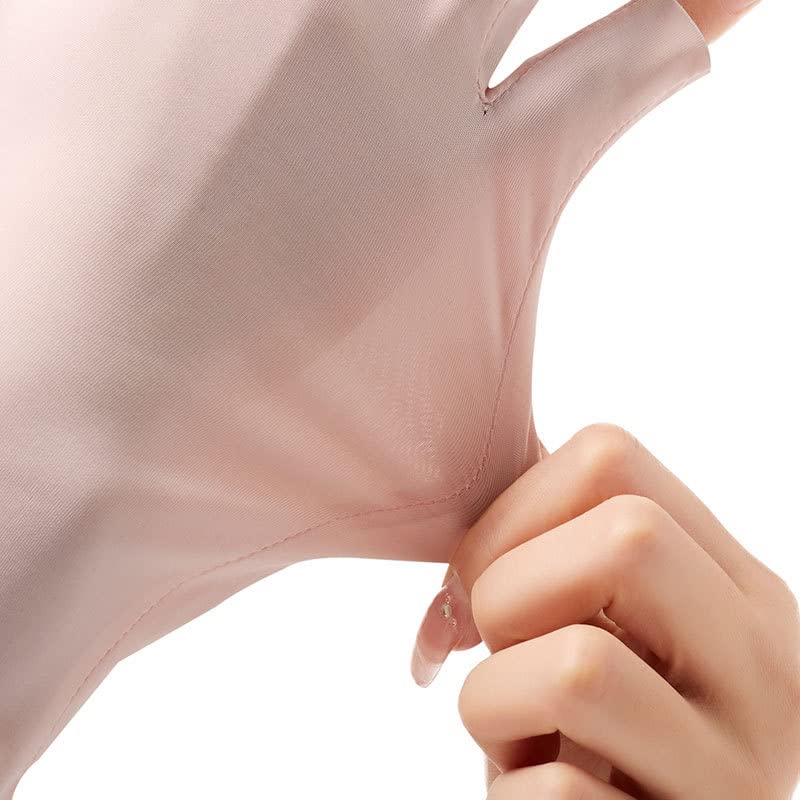 Vikodah Women Fingerless Gloves Summer UV Protection Gloves Cool Ice Silk Gloves Sun Block Driving Gloves Unisex
