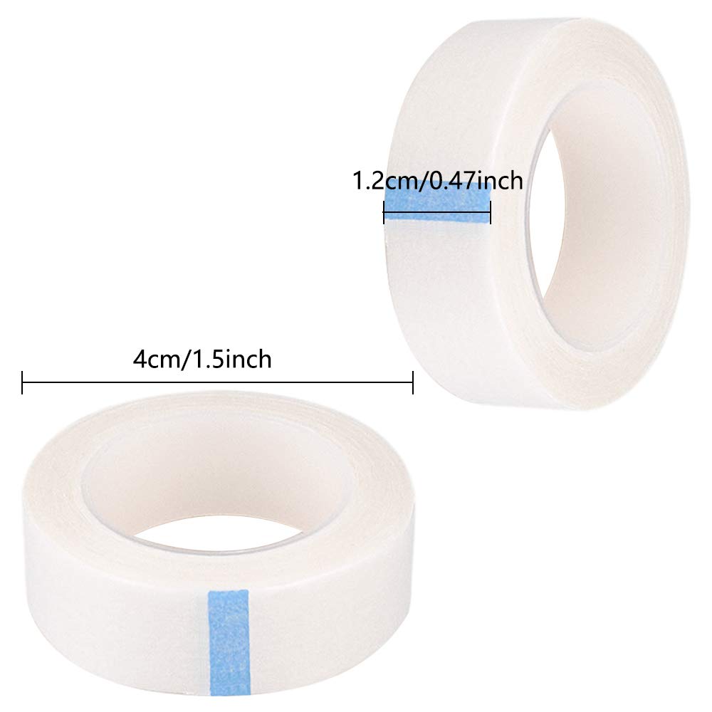 TUPARKA 18 Pack Eyelash Tape White Paper Fabric Tape for Eyelash Extension Supply, 0.5 Inch x 10 Yard Each Roll