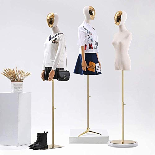 Tailors Dummy Female Mannequin Body with Plating Face and Round Base| for Dress Form Display Stand Dressmakers Dummy