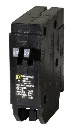 Square D - HOMT3020 Homeline 1-30-Amp 1-20-Amp Single-Pole Tandem Circuit Breaker