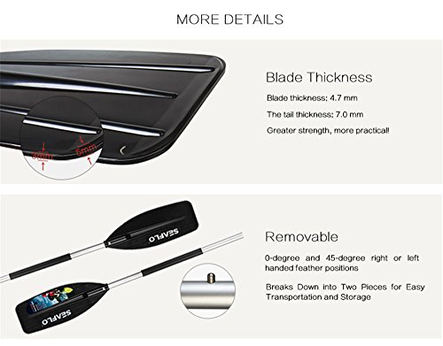 SEAFLO 83.5 Afloating Separable Detachable Double-Ended Kayak Canoeing Paddle Oar