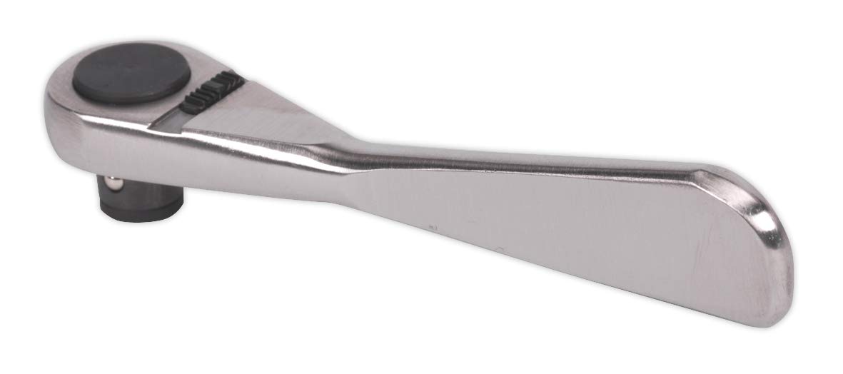 Sealey AK6961 1/4-inch Hex Stainless Steel Micro Ratchet Bit Driver, Silver