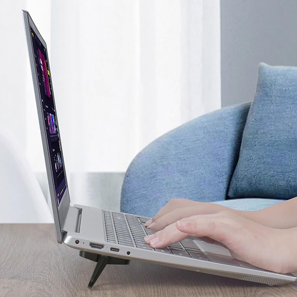 YuCool 2pcs Mini Laptop Stand, Keyboard Riser Stand,for Desk Portable Laptop Stand Compatible