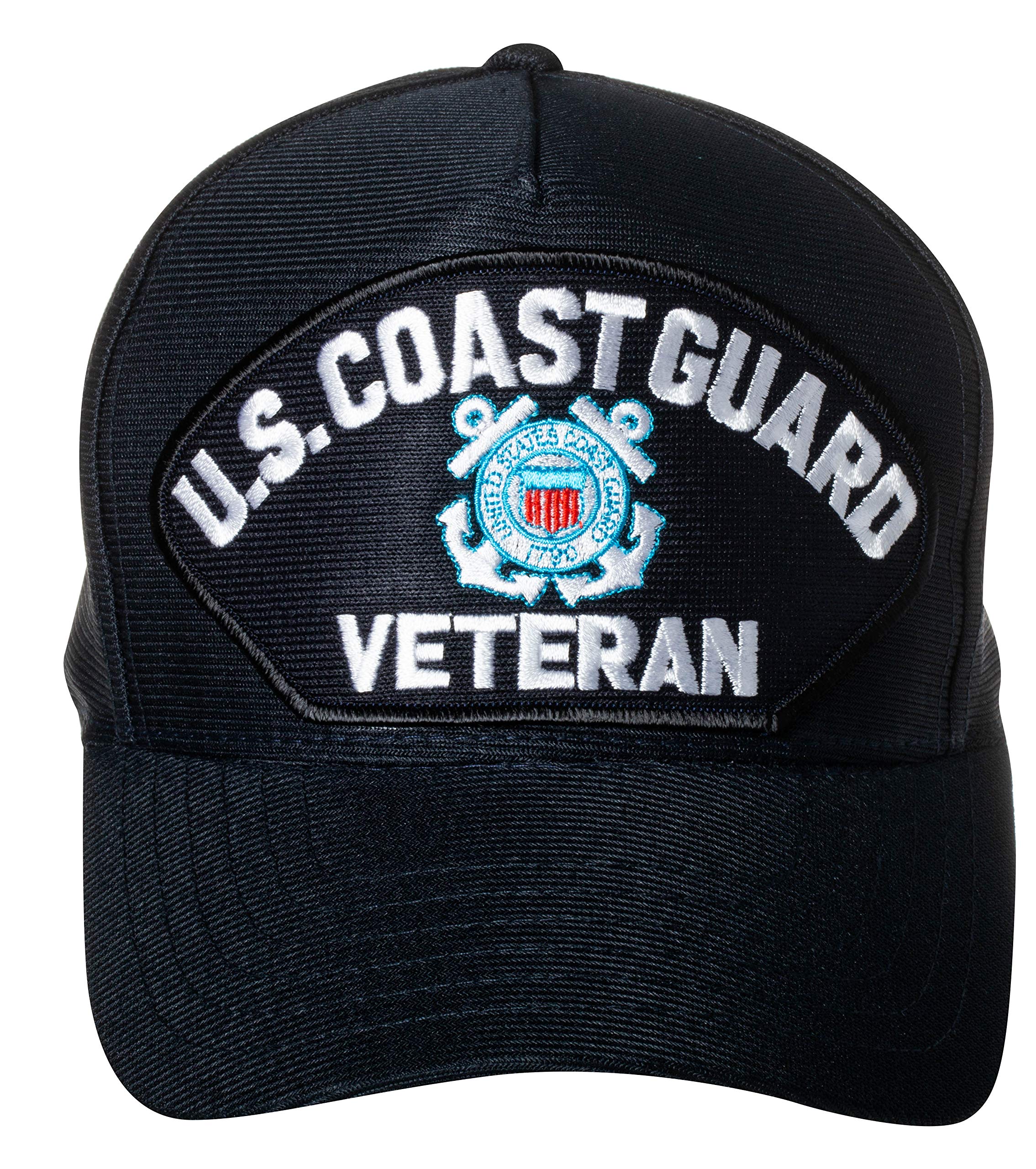 United States Coast Guard Veteran Emblem Patch Hat Navy Blue Baseball Cap