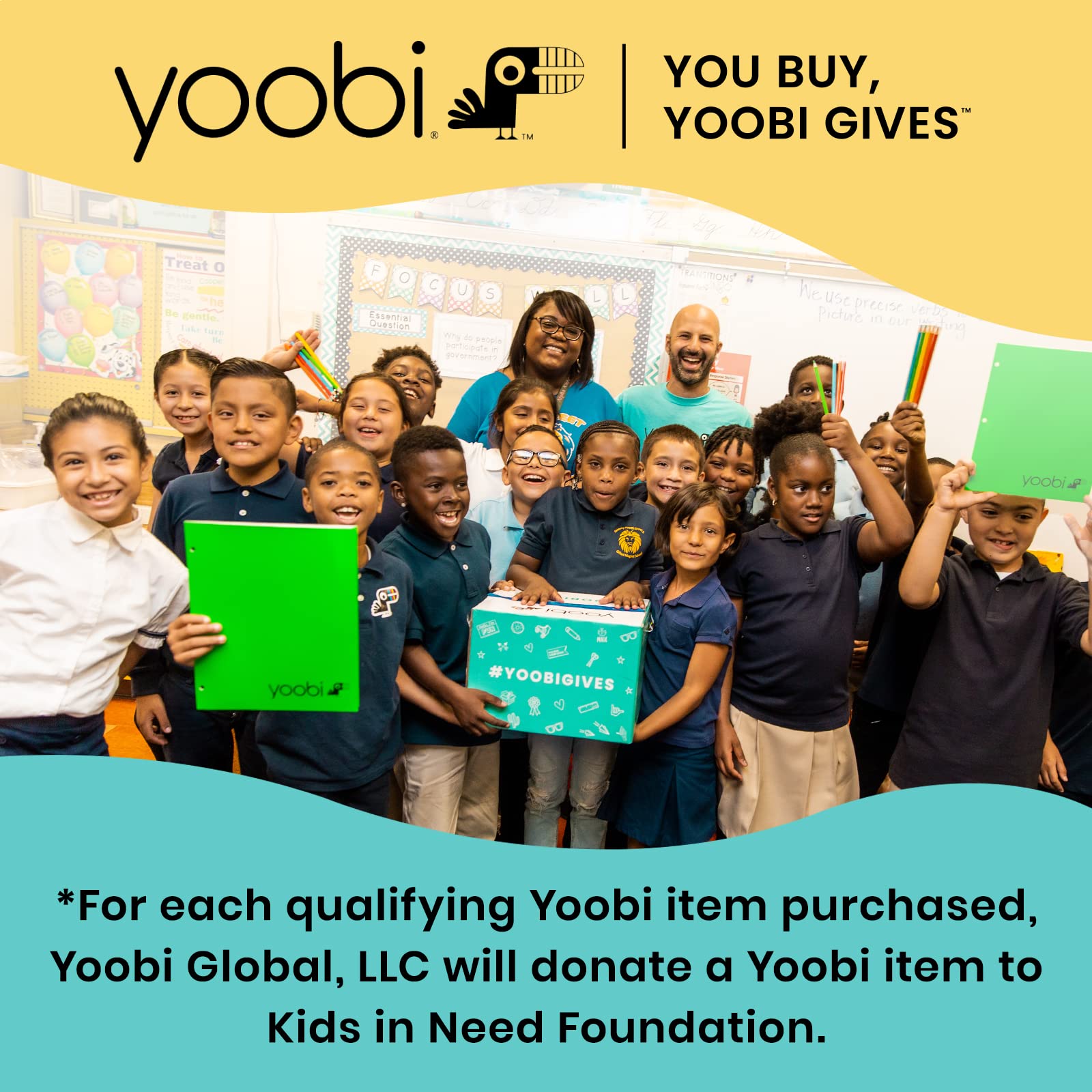 Yoobi 2 Inch Binder Set – 3-Ring Binders with 2 Pockets – Perfect for School or Office – Holds up to 500 Sheets – 4 Pack – Solid Multicolor Variety