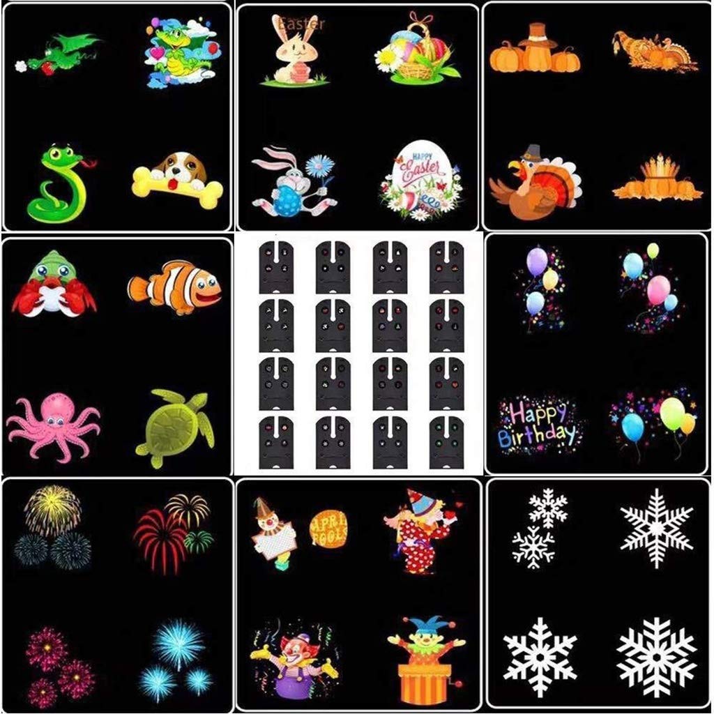 ZBM--ZBM Christmas Light Projector,16 Pattern Snowflake Projector Lights With Remote Control, IP65 Waterproof Rotating Snowfall Landscape Light For Garden Christmas Halloween Party Wedding Home Decora