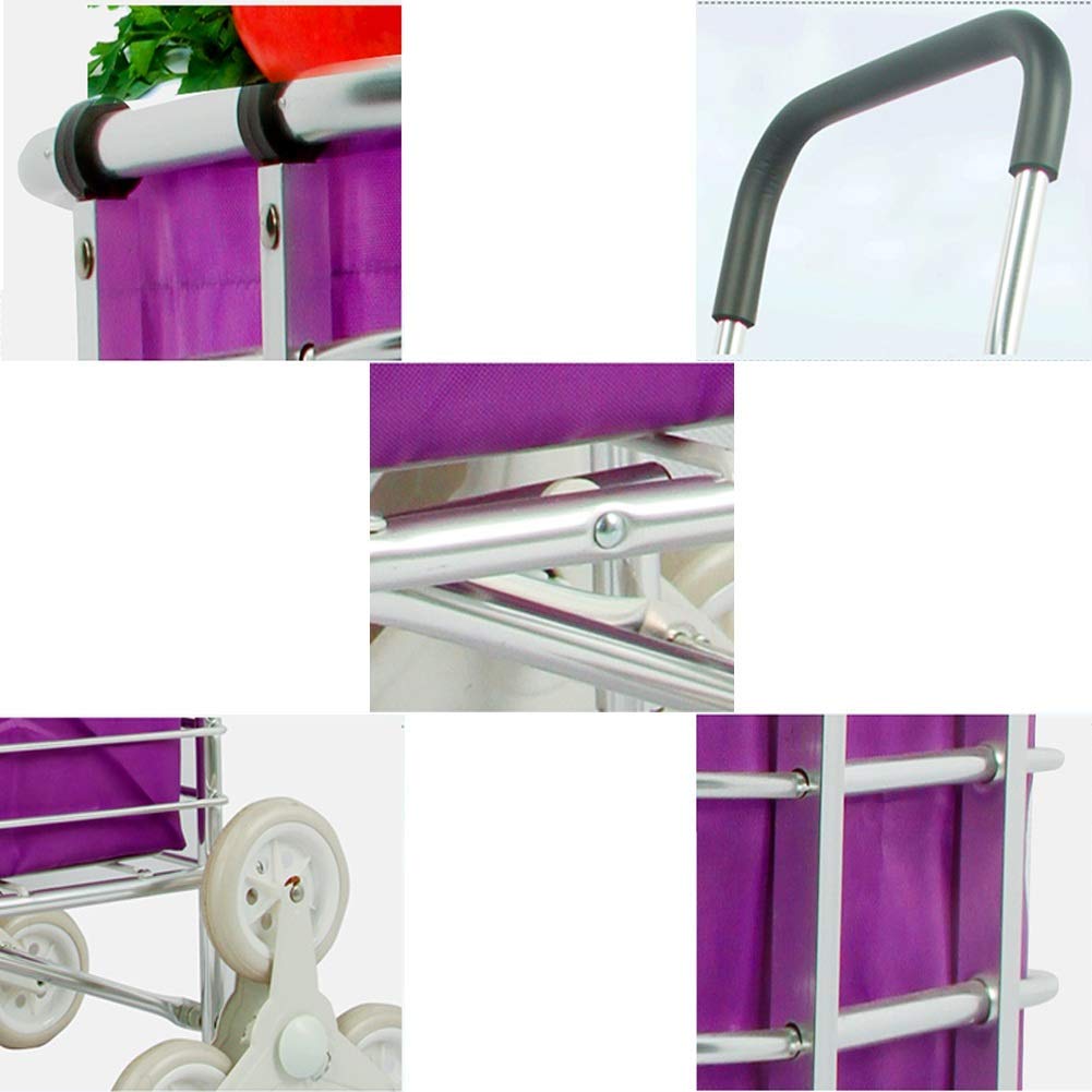 YGCBL Multifunction Portable Hand Trucks,Trolleyshopping Trolley Foldable Aluminum Alloy Foam Wheel High Capacity Mute, Load 30 Kg, 2 Wheels,B