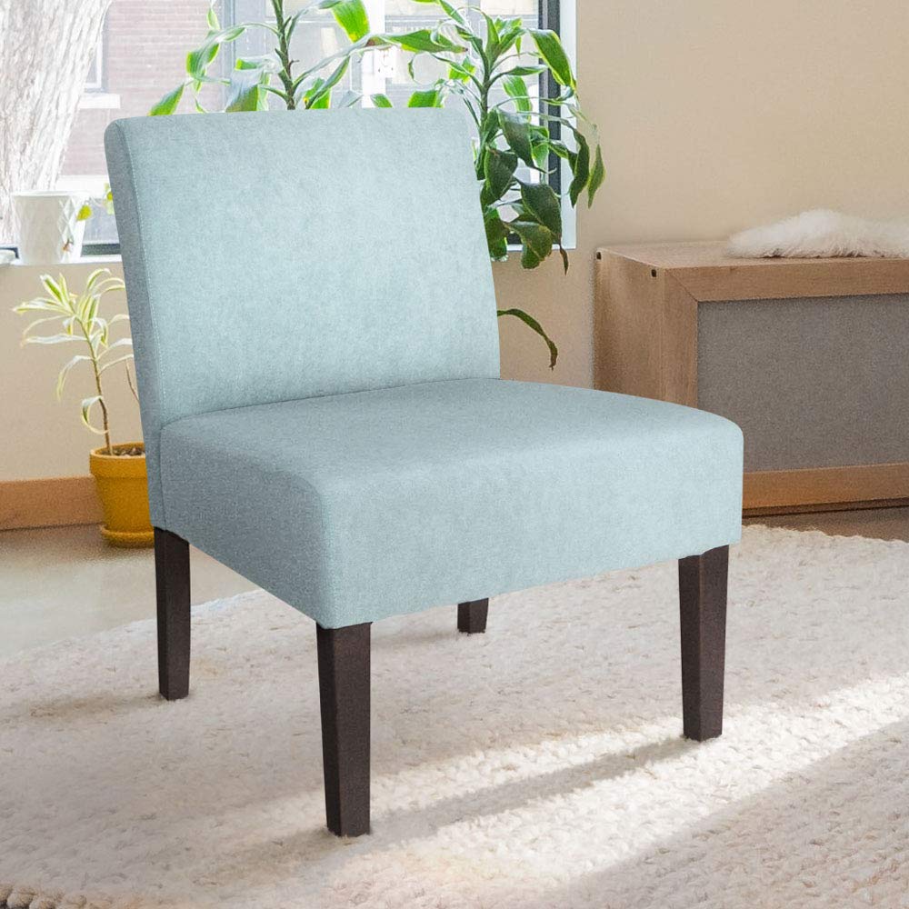 Zenvida Modern Armless Accent Slipper Chair, Solid Hardwood, 23.75" W