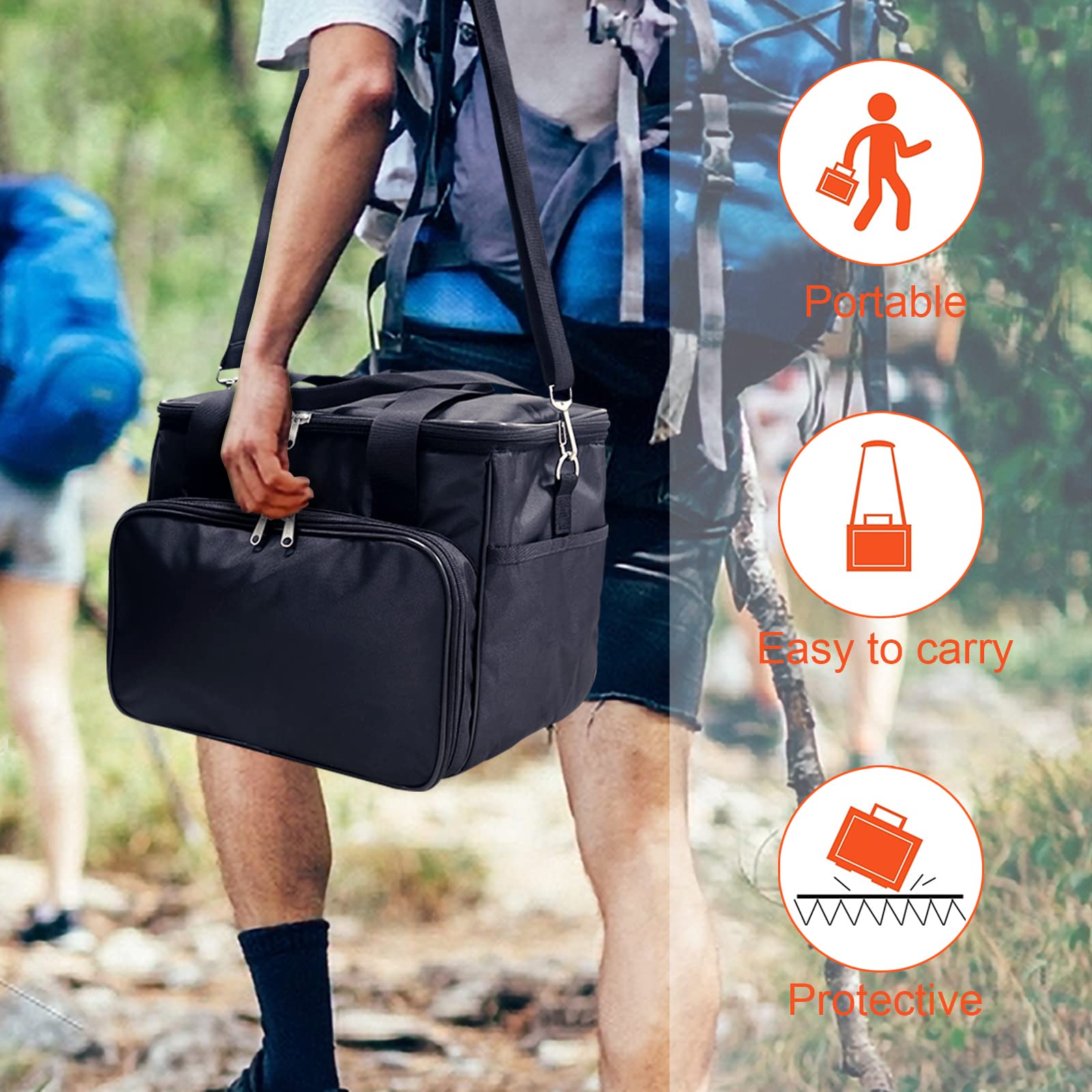 YCTechCam Carrying Case Bag Compatible with Jackery Explorer 500, Portable Power Station Storage Bag with Waterproof, Multiple Pockets for Charging Cable and Accessories