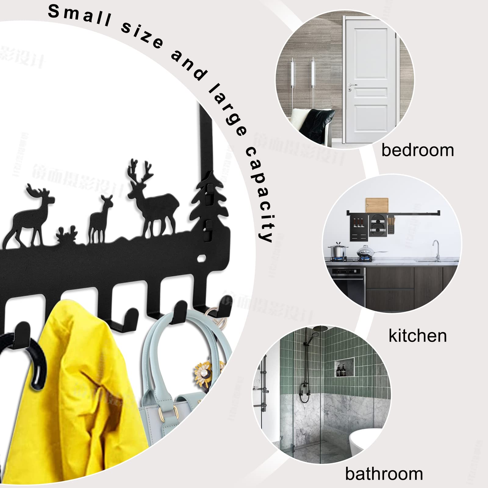 VLEJEARI Over The Door Hooks 2 Pack Storage Hanger Shower Door Hooks White 6 Hangers