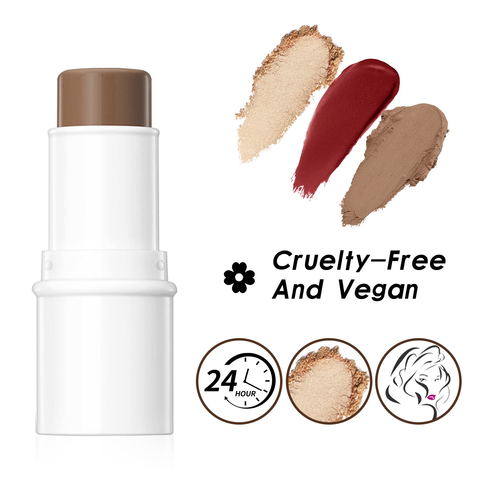 Yeweian Contour Stick, Face Concealer Stick, Bronzer Facial Repair 3D Wonder Stick Face Body Shading Stick Foundation Cream (03 Contour Stick)