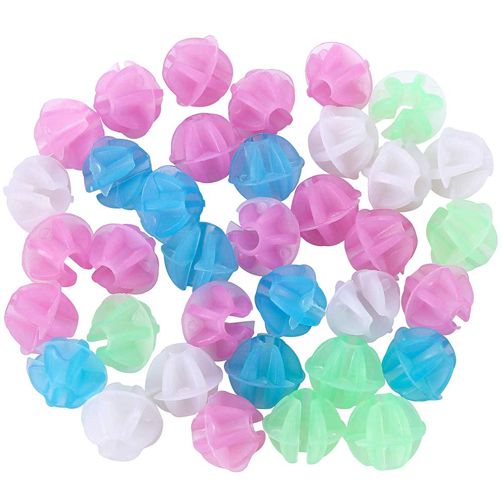 UPSTORE 1Pack(36PCS) Colouful Plastic Bike Wheel Spokes Beads Bicycle Clip Wire Beads Luminous Cute Biking Accessories Spoke Decorations Cool Cycling Gear Gift for Kids