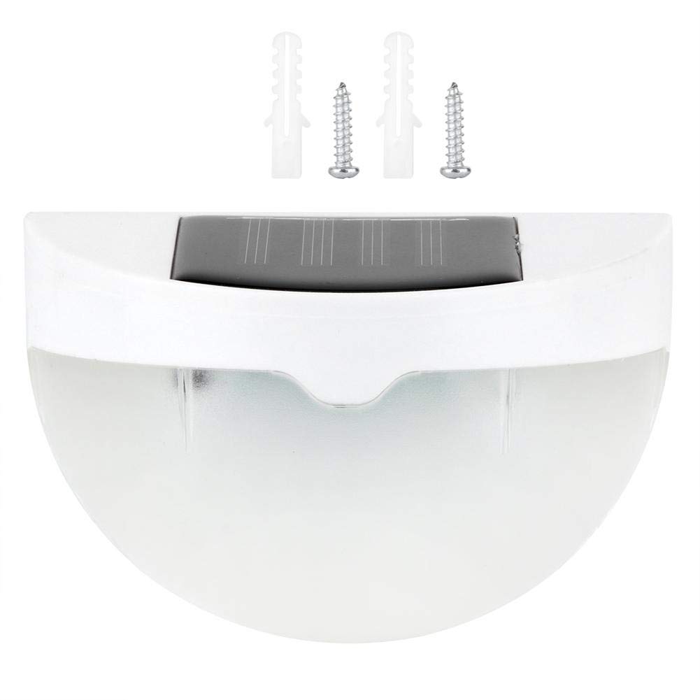 Zopsc 6LED Solar Powered Light, IP55 Waterproof Garden Fence Lamp Decoration Light for Home Outdoor Courtyard Lighting (White)