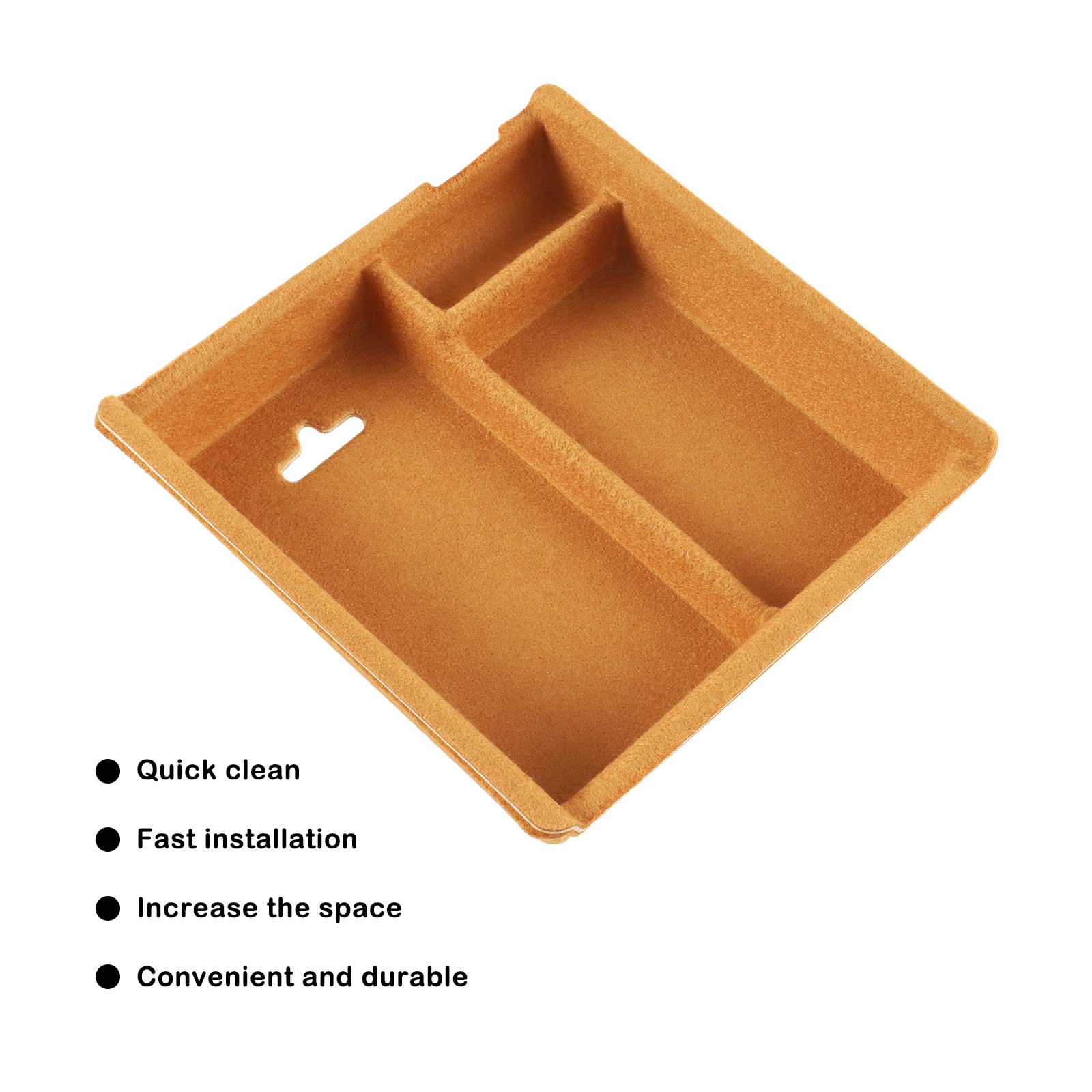 ZHOL Center Console Organizer Tray, Compatible with Toyota Tacoma Accessory 2016 2017 2018 2019 2020 2021 2022 2023, Hair Felt Armrest Box Insert Tray