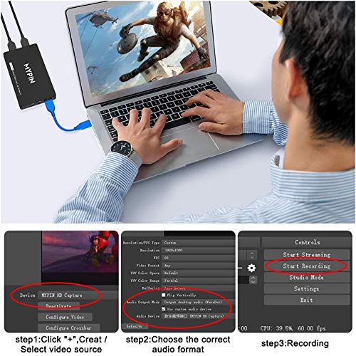 USB3.0 HDR 4K Capture Card for Live Streaming, Capture 1080P@60fps Support Microphone and Gamepad Party Chat for Nintendo Switch/ PS4 /Xbox One 360 /Wii U/Action Camera/DSLR Camcorder