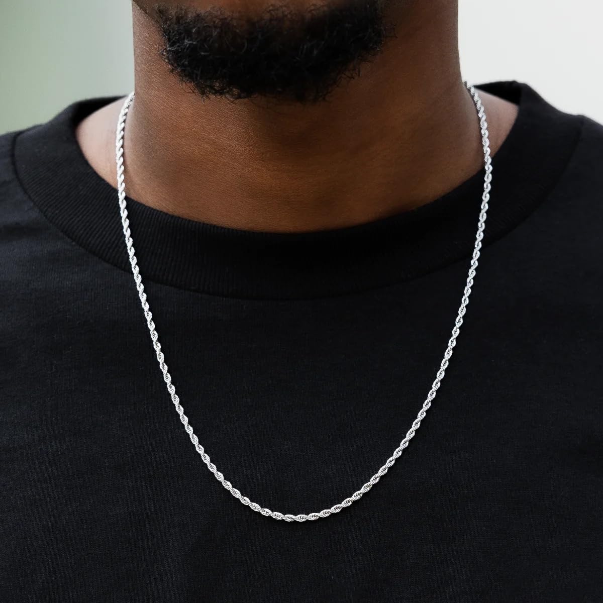 Waitsoul 925 Sterling Silver Rope Chain Lobster Clasp 2mm Silver Chain for Men Women Silver Necklace Chain 20 Inch
