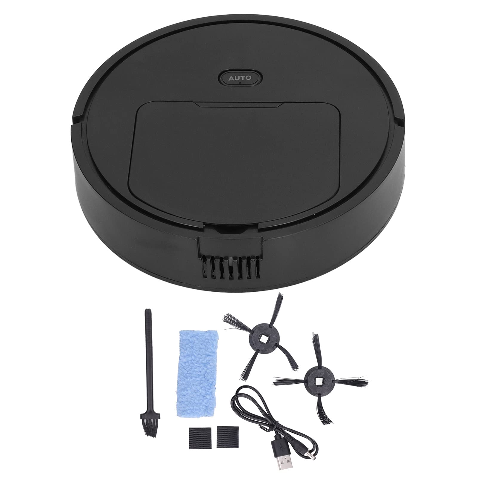 Walfront Sweeping Robot Mop Intelligent Sweeping Robot, Robotic Vacuum ABS Robot Vacuum and Mop Floor Sweep Floor Dust Absorption 3 in 1 USB Charging 40db Low Noise Household Smart