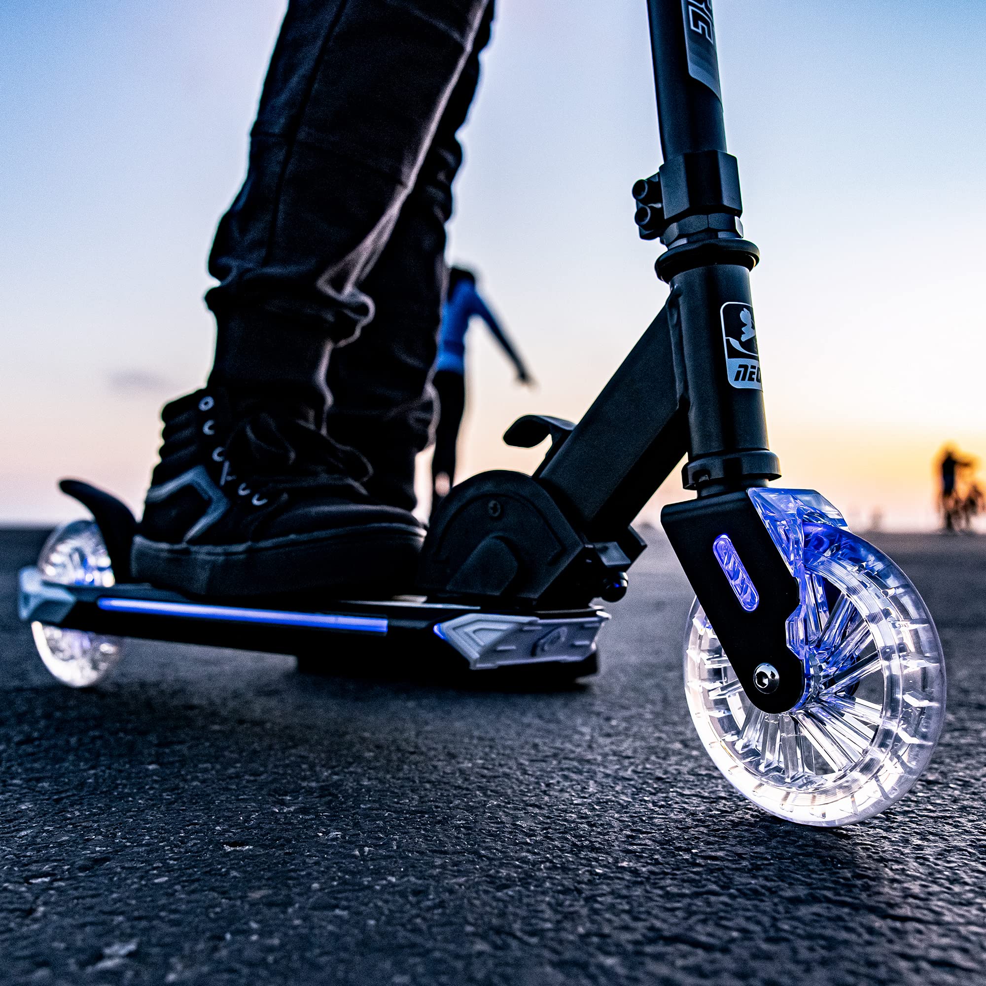 Yvolution Neon Spectre Foldable LED Scooter with Dynamic Lights for Kids Aged 5+, Multi-Color