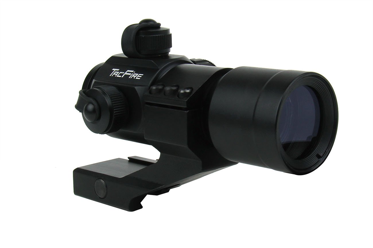 TacFire 1 x 30mm Tactical Dot Rifle Scope Sight with Cantilever Weaver Mount, Red/Green