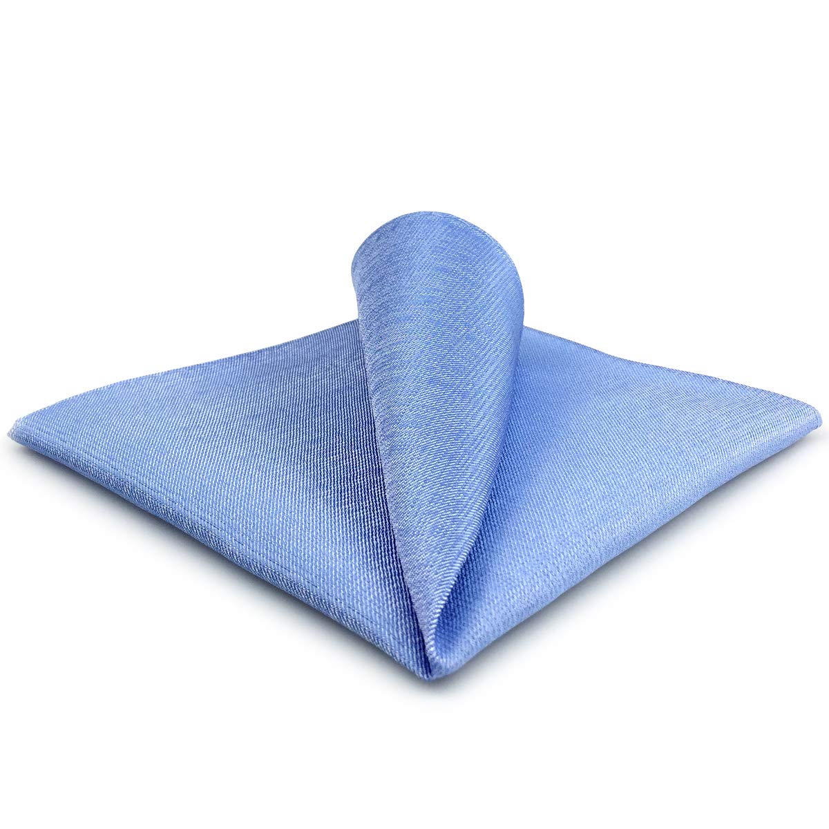 SHLAX&WING Solid Light Blue Azure Silk Pocket Squares for Men Business Wedding