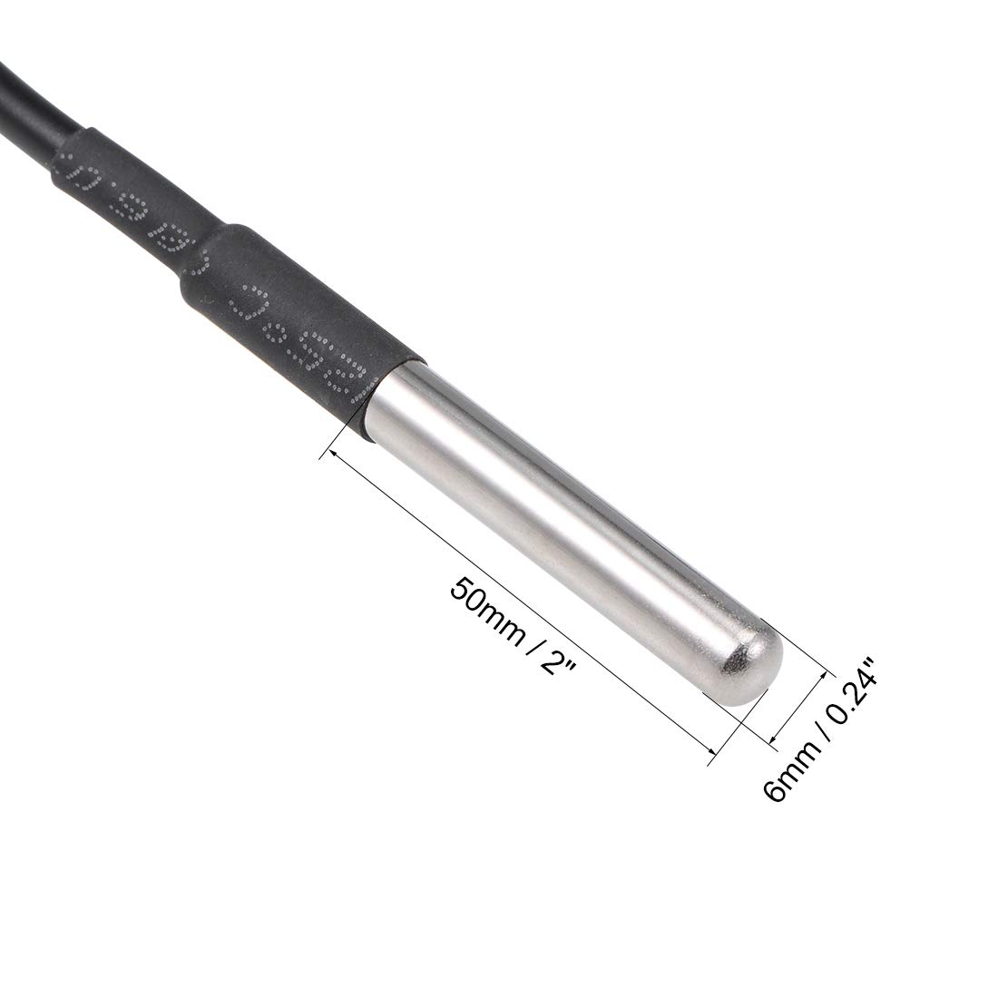 uxcell DS18B20 Temperature Sensor - Waterproof Digital Thermal Probe Temp Sensor - 1M Lead Length