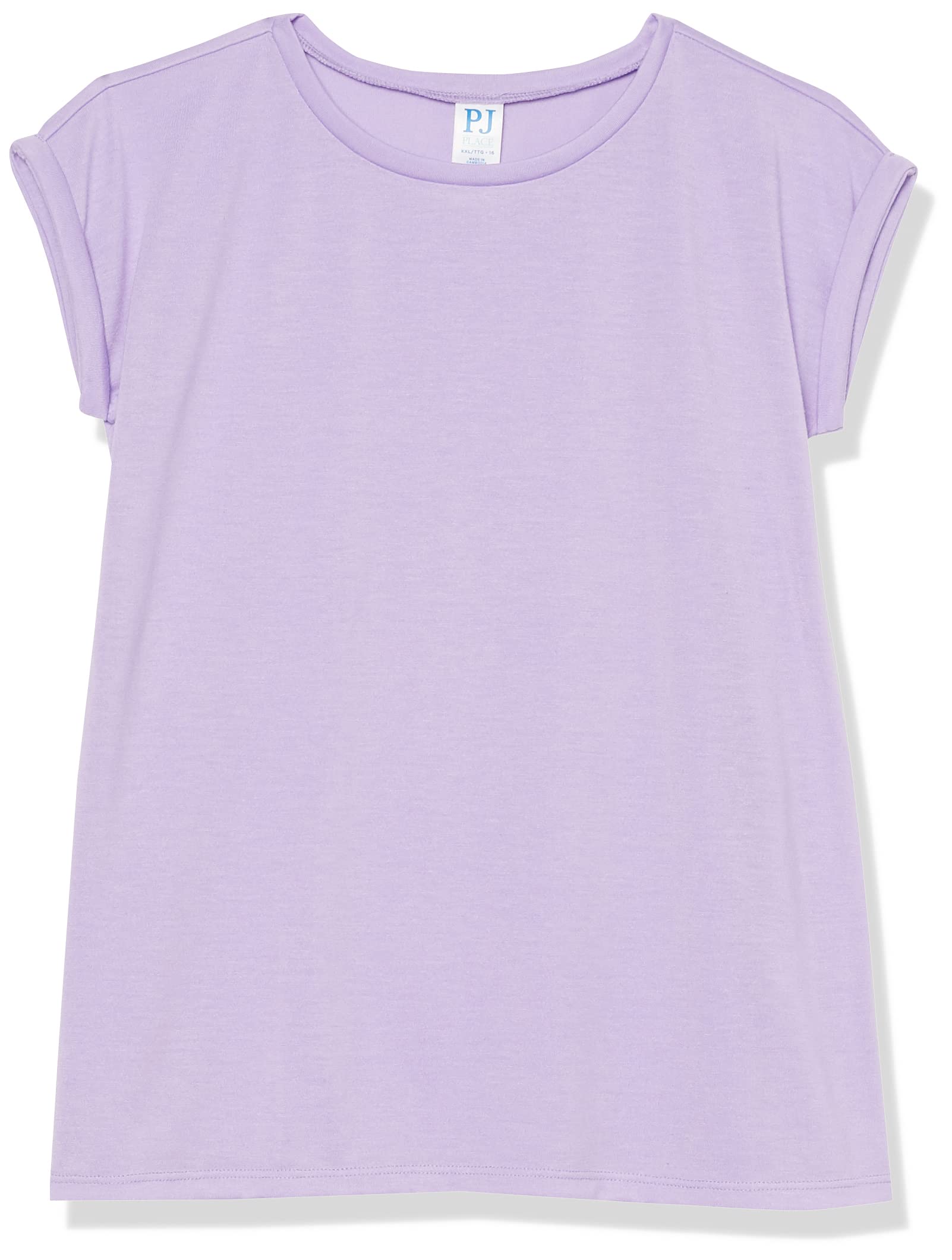 The Children's Place Girls' Short Sleeve Pajama Top, X-Large Purple