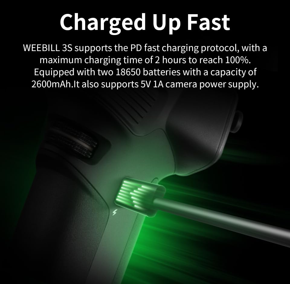 ZHIYUN Weebill 3S Gimbal Stabilizer for DSLR and Mirrorless Camera Canon/Nikon/Sony/Panasonic/Fujifilm,Fill Light,Native Vertical Shooting