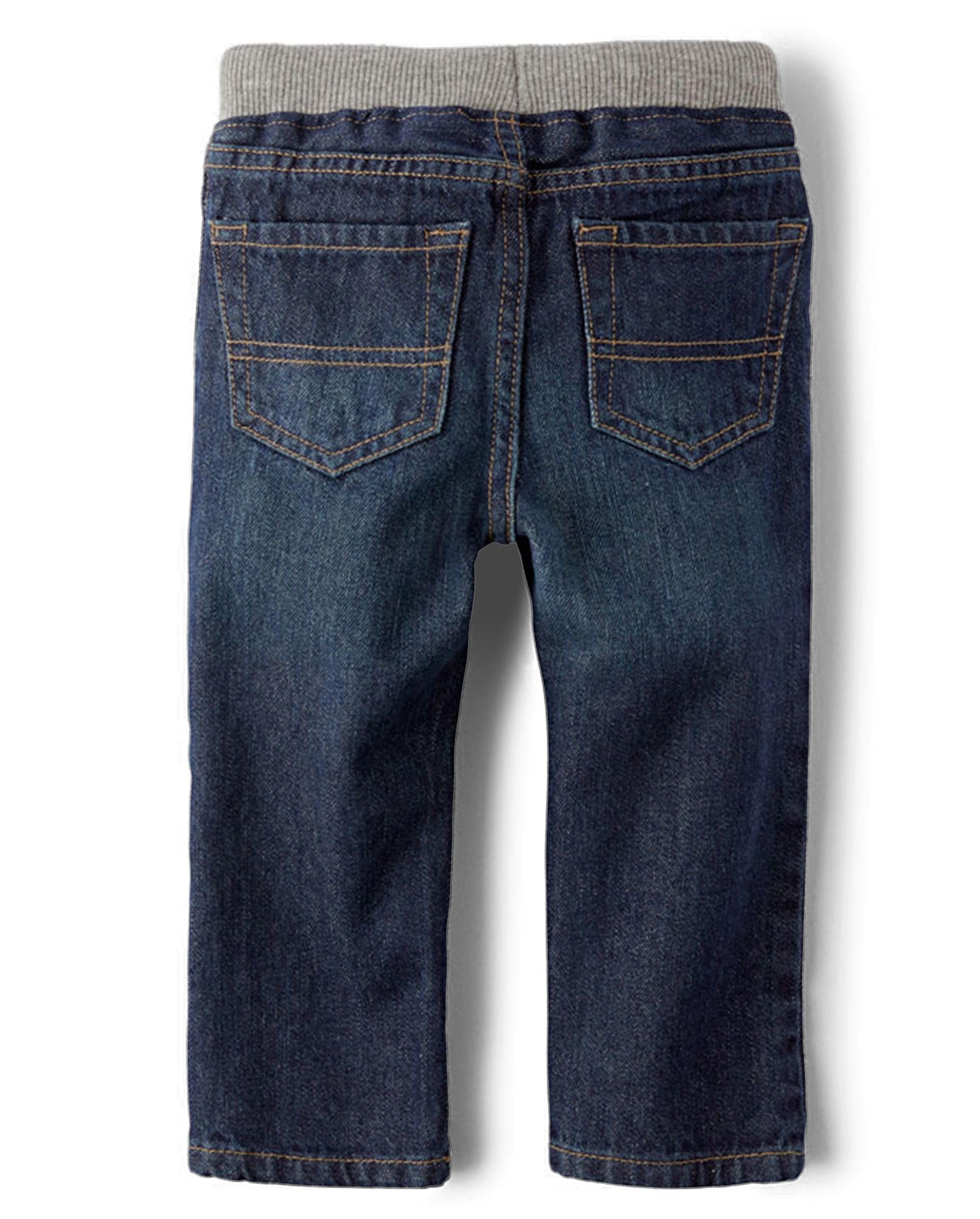 The Children's Place Baby Boys' Pull On Straight Jeans, Liberty Blue, 18-24 Months