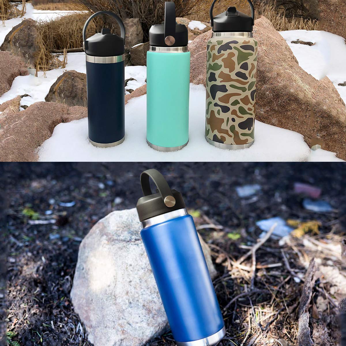 Straw lid for Yeti Rambler Water Bottle 18 26 36 64 oz, Replacement Cap Straw Cap for RTIC 18oz 26oz 36oz, Lid with Straw and Brush and Flexible Handle 