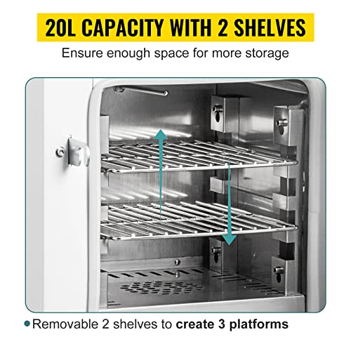 VEVOR Lab Incubator 20L Bacteria Incubator RT-65β Scientific Digital Incubator PID Temperature Control Microbiological Laboratory Incubator for Bacterial Culture Seed Germination Medical Science