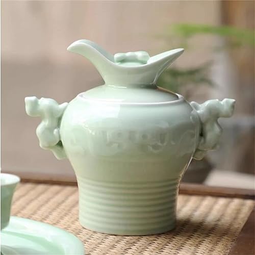 ZLXDP Ancient Wind Wine Glass Ceramic Wine Set White Wine Yellow Wine Pot Small Wine Cup Household Wine Distributor