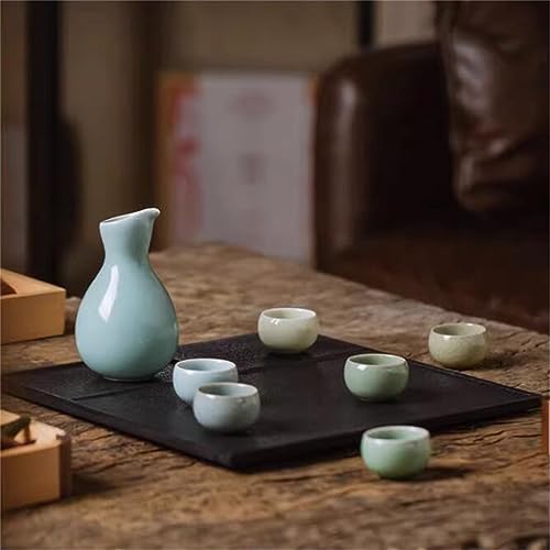 ZLXDP Ceramic White Wine Glass Wine Pot A Cup Wine Cup High-grade Household Wine Distributor Wine Set