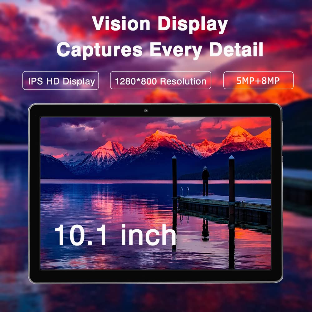ZONMAI Tablet 10 Inch Android 10 5G WiFi, 2 in 1 Tablets with 1.6GHz Quad-Core Processor, 4GB RAM 64GB ROM, 10.1'' 1280x800 IPS HD Display, 8MP Camera, Bluetooth Keyboard Tablet PC