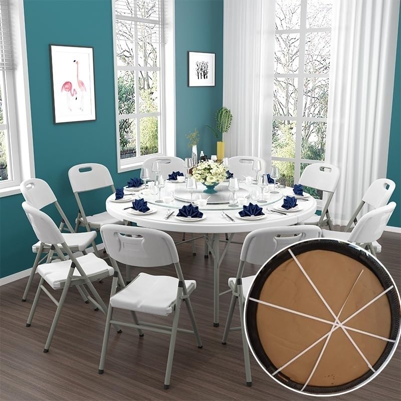ZQKJLH Lazy Susan Tempered Glass Heavy Duty Turntable Round Dining Table Swivel Large Tabletop Serving Plate Transparent Rotating Tray with Silent Bearing Centerpieces ( Battery *1 : Ø 50cm/20in )
