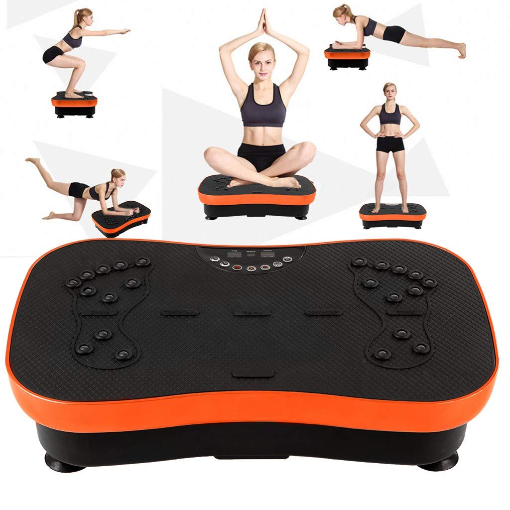 Vibration Plate Exercise Machine Whole Body Workout Vibration Fitness Platform Loop Bands Home Training Equipment for Weight Loss & Toning (A)
