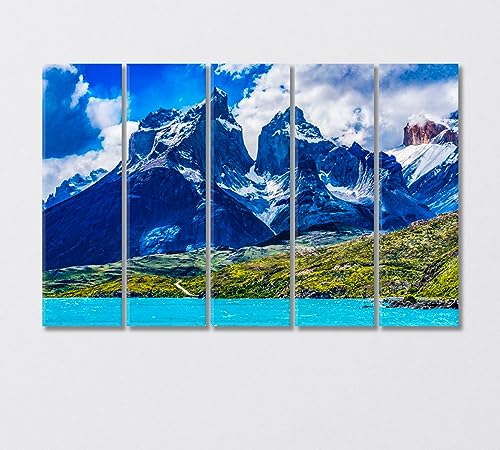 Three Granite Mountains in Torres del Paine National Park Patagonia Canvas Print 3 Panels / 36x24 inches