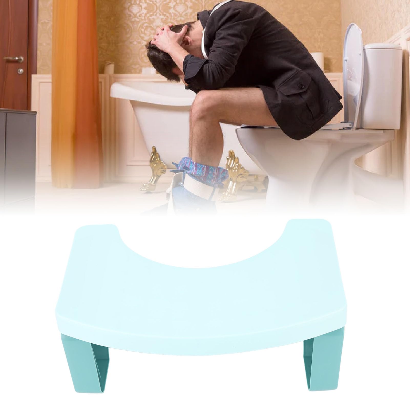 Zudoo Foldable Toilet Potty Stool, Easy to Storage Poop Foot Stool Anti Slip Comfortable Angle for Travel (Green)