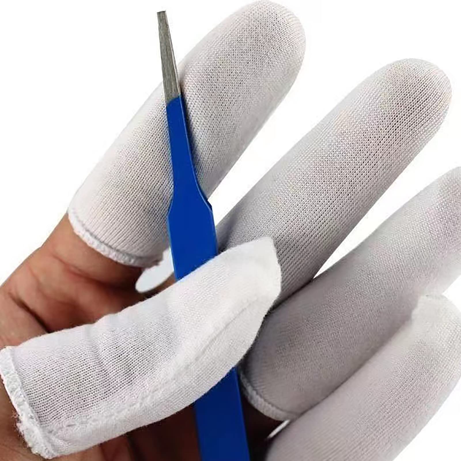 Zxfuture Pack of 100 Cotton Finger cots Protect Fingers Comfortable and Breathable, Absorb Sweat,Cloth Finger cot