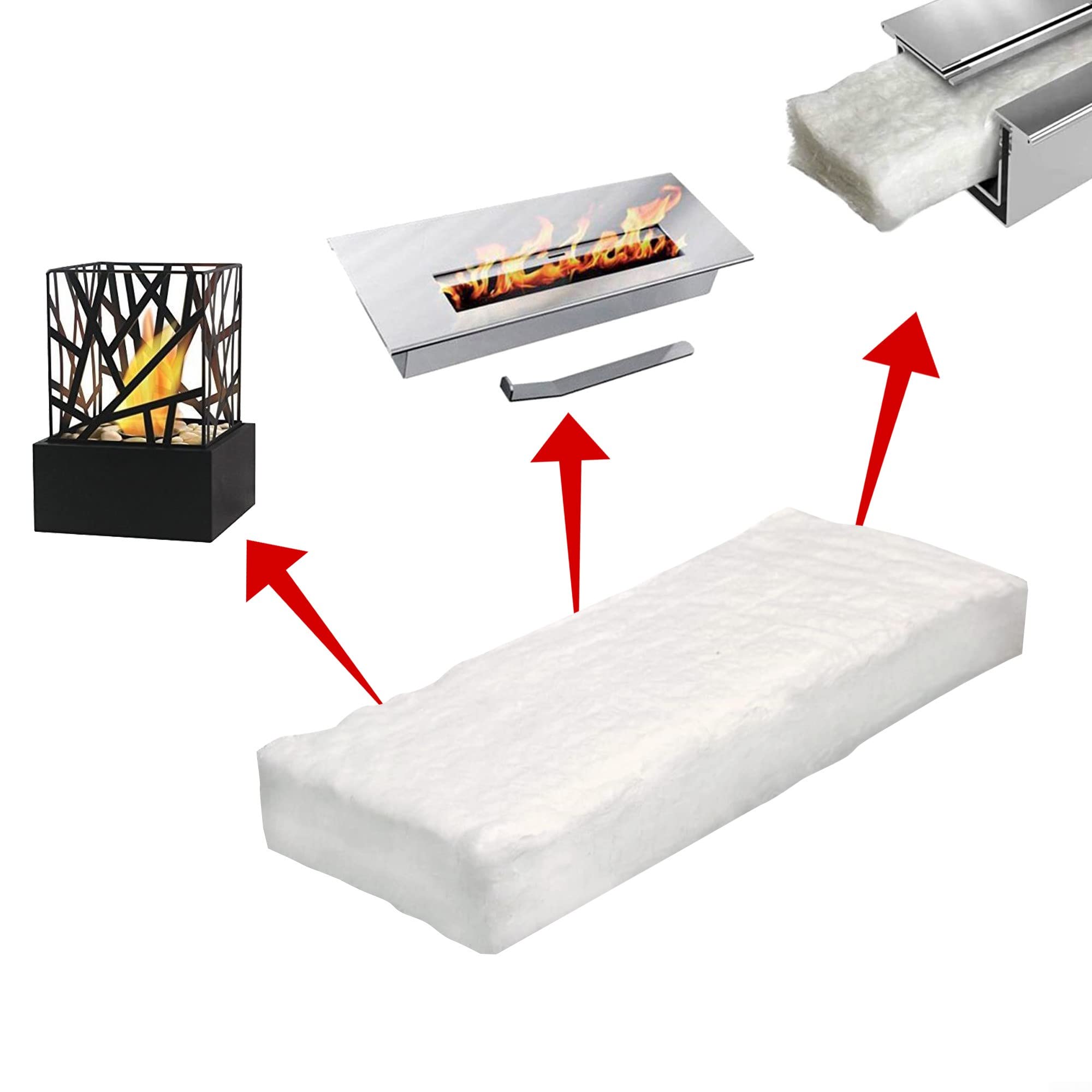 ZYNCUE 3pc Calcium-Magnesium-Silicate Fibres Firplace Firebox Safety Bio Fire Blanket for Bioethanol Fireplace Indoor Gel & Ethanol Ceramic Sponge