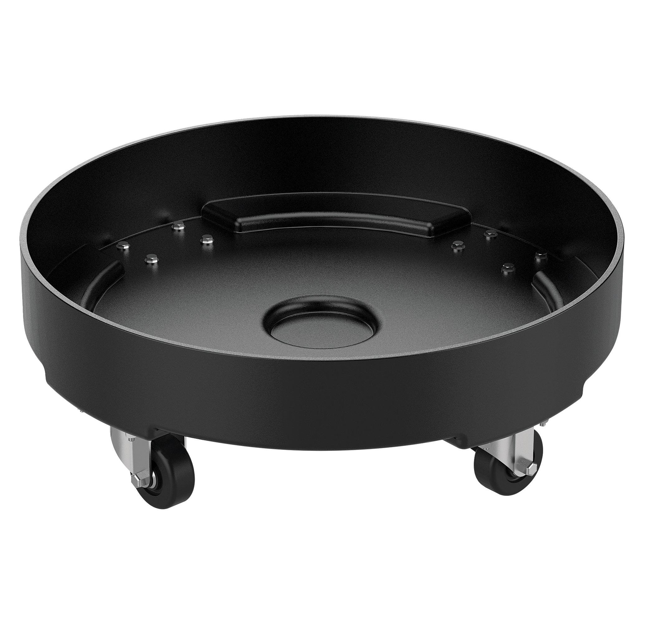 Vestil DRUM-DP-LD-30-BK Polyethylene Light Duty Drum Dolly 30 Gallon 19-3/4 in. x 19-3/4 in. x 8-7/16 in. 300 Lb. Capacity Black