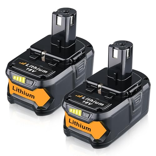 VINIDA 2 Packs P108 6.0Ah 18V Lithium Replacement for Ryobi, Cordless Power Tools Battery with LED Indicator,Compatible with Ryobi 18V Battery P104 P105 P100 P102 P103 P107 P109