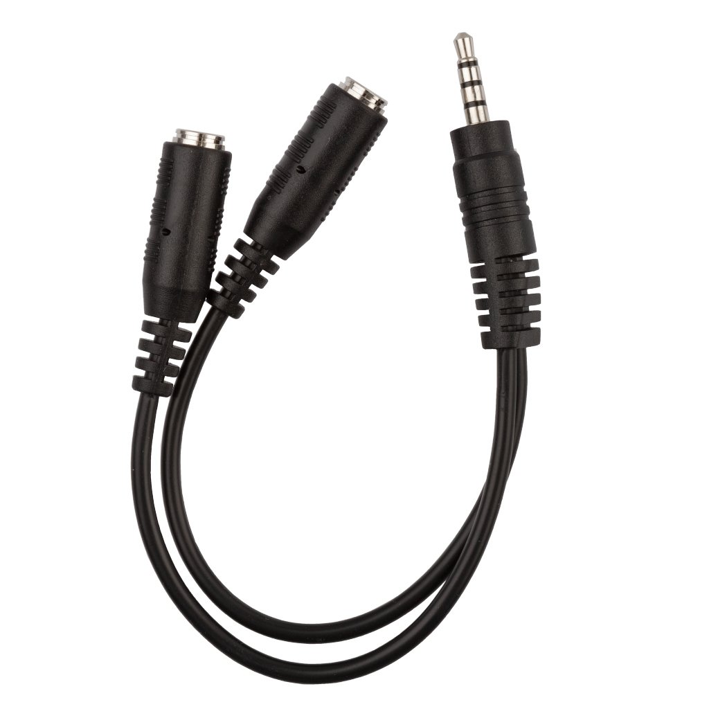REYTID 3.5mm 4 Pin to 2X 3 Pin 3.5mm Headset Splitter Adapter - M/F