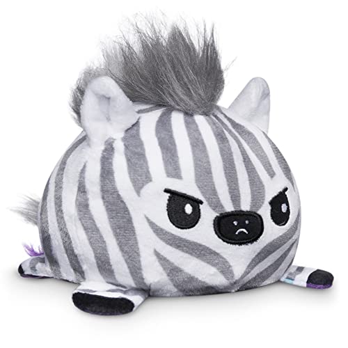 TeeTurtle - The Original Reversible Zebra Plushie - Rainbow Zebracorn + Gray Zebra - Cute Sensory Fidget Stuffed Animals That Show Your Mood 3.5 inch