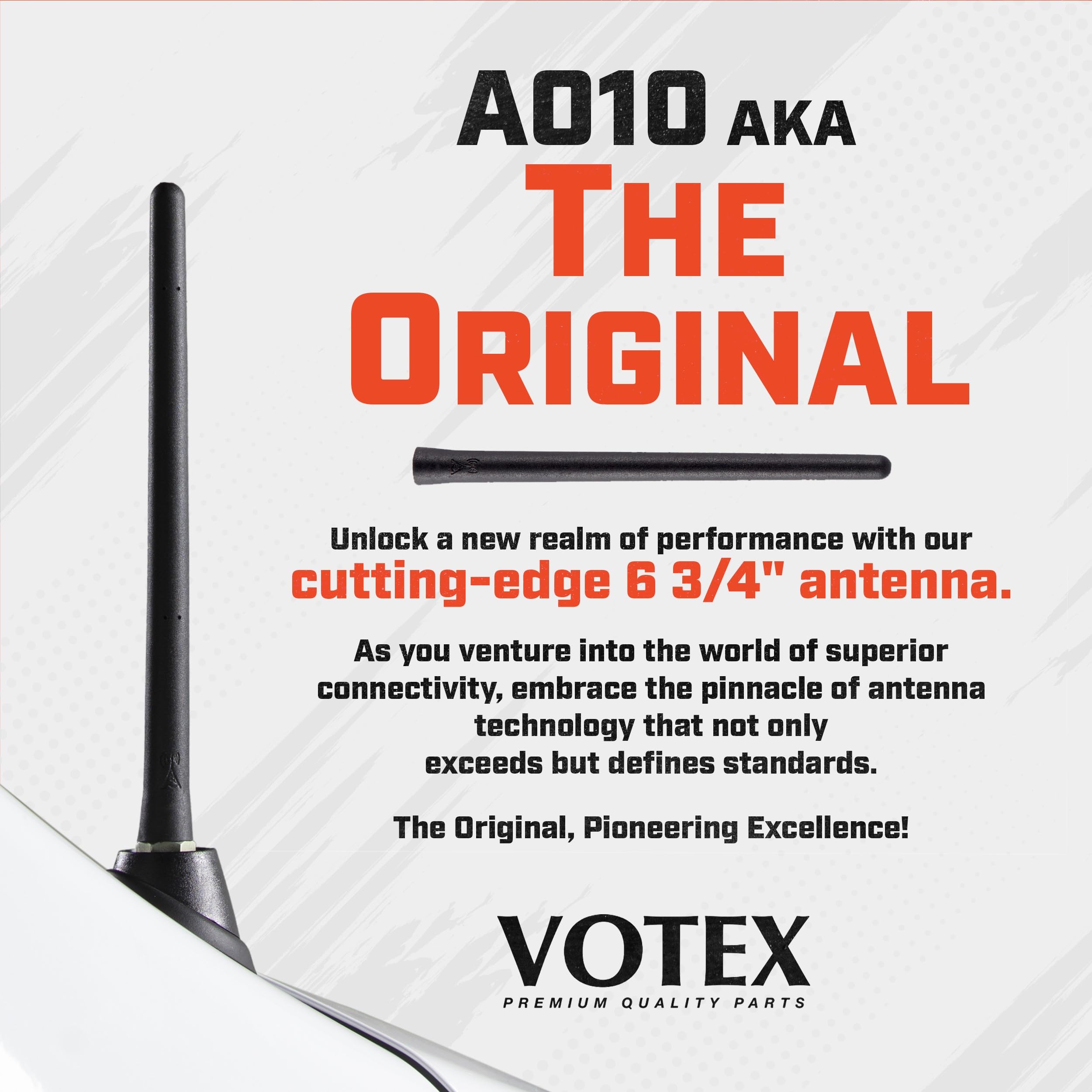 Votex Black Short Rubber 6 3/4" Universal Antenna Kit - Car Wash Proof, Easy Setup, Enhanced Reception with Copper Coil, USA Stainless Steel Threading, Flexible & Durable Fits Cars, Trucks, SUVs
