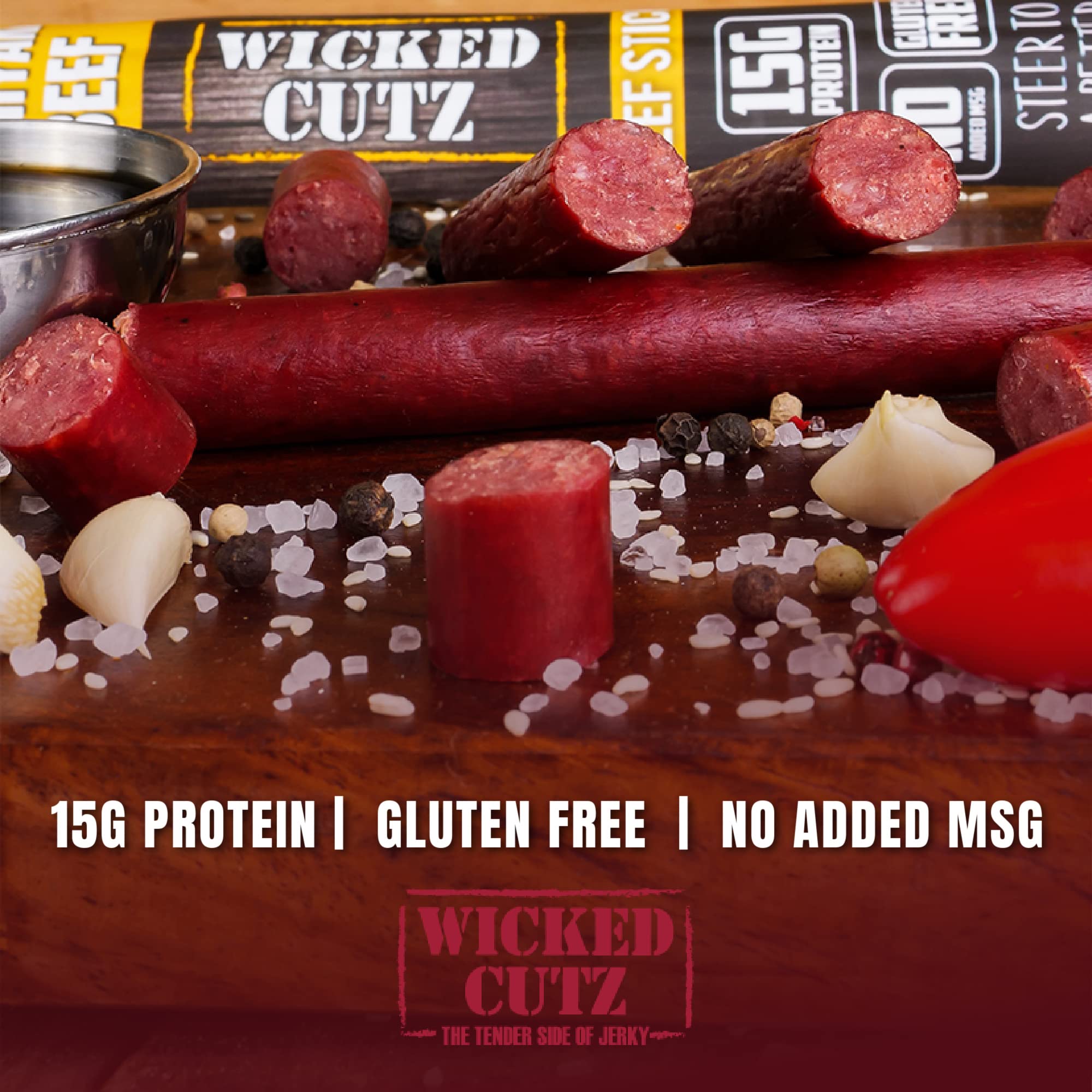 Teriyaki Beef Sticks | Tender, Flavorful, Extra Large Beef Jerky Sticks with 15g of Protein Per Meat Stick, Gluten Free, High Protein, Low Carb, Healthy Snacks for Adults (12 Sticks)