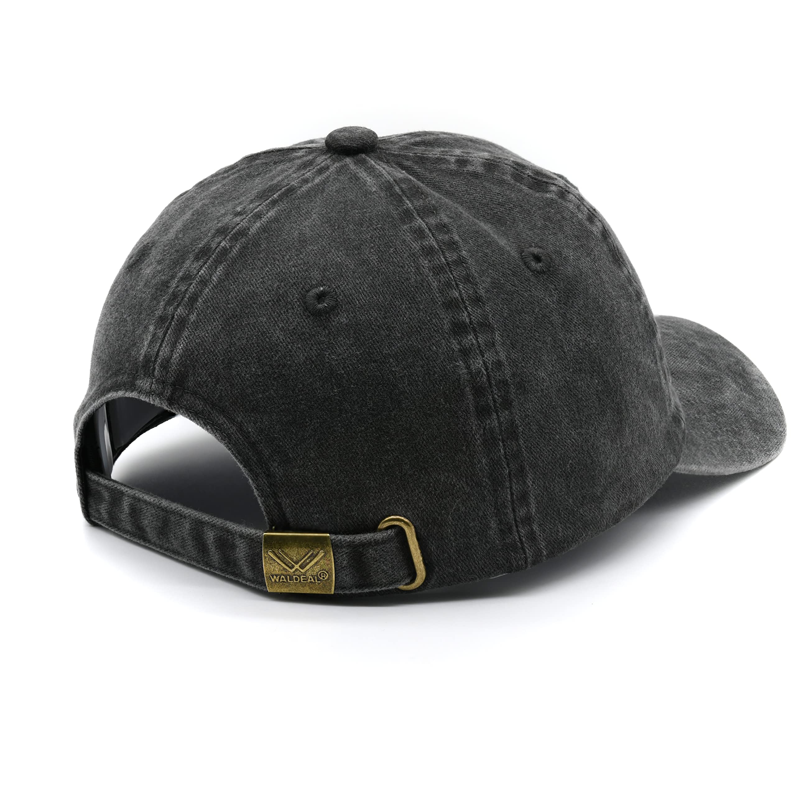Waldeal Women's Printing Sunflowers Baseball Cap Adjustable Distressed Vintage Dad Hat Black