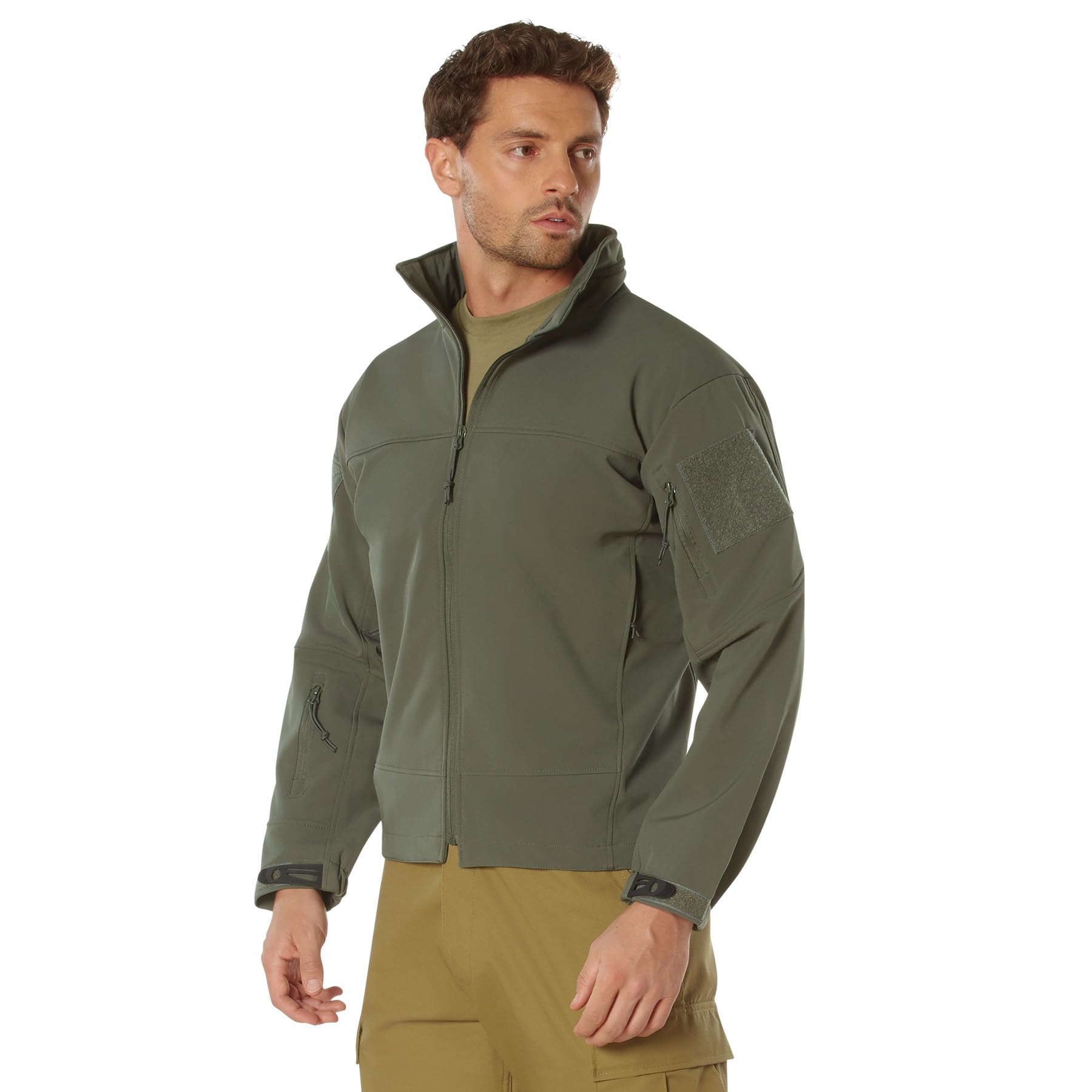 Rothco Covert Ops Lightweight Soft Shell Jacket β Tactical Utility Outdoor Jacket (US, Alpha, X-Large, Regular, Regular, Olive Drab)