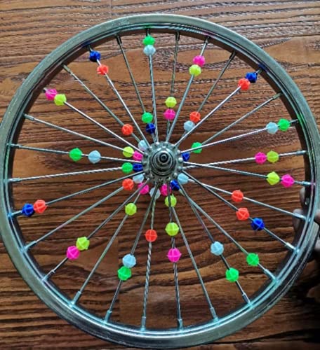 wan chang you 108 PCS Assorted Colors Bike Bicycle Wheel Spokes Plastic Clip Bead Derections
